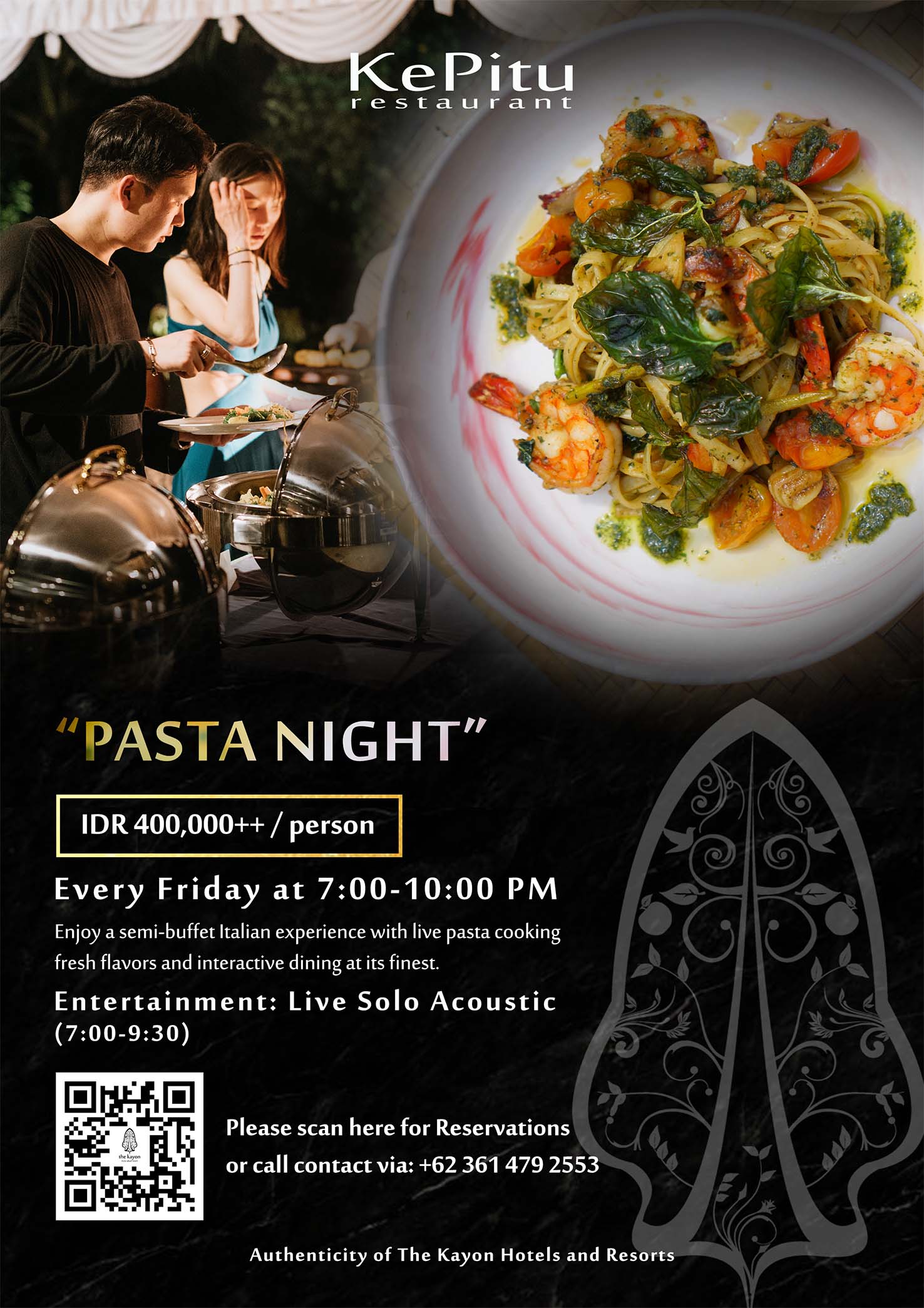 PASTA NIGHT - The Kayon Resort Ubud - Truly Ubud Resort
