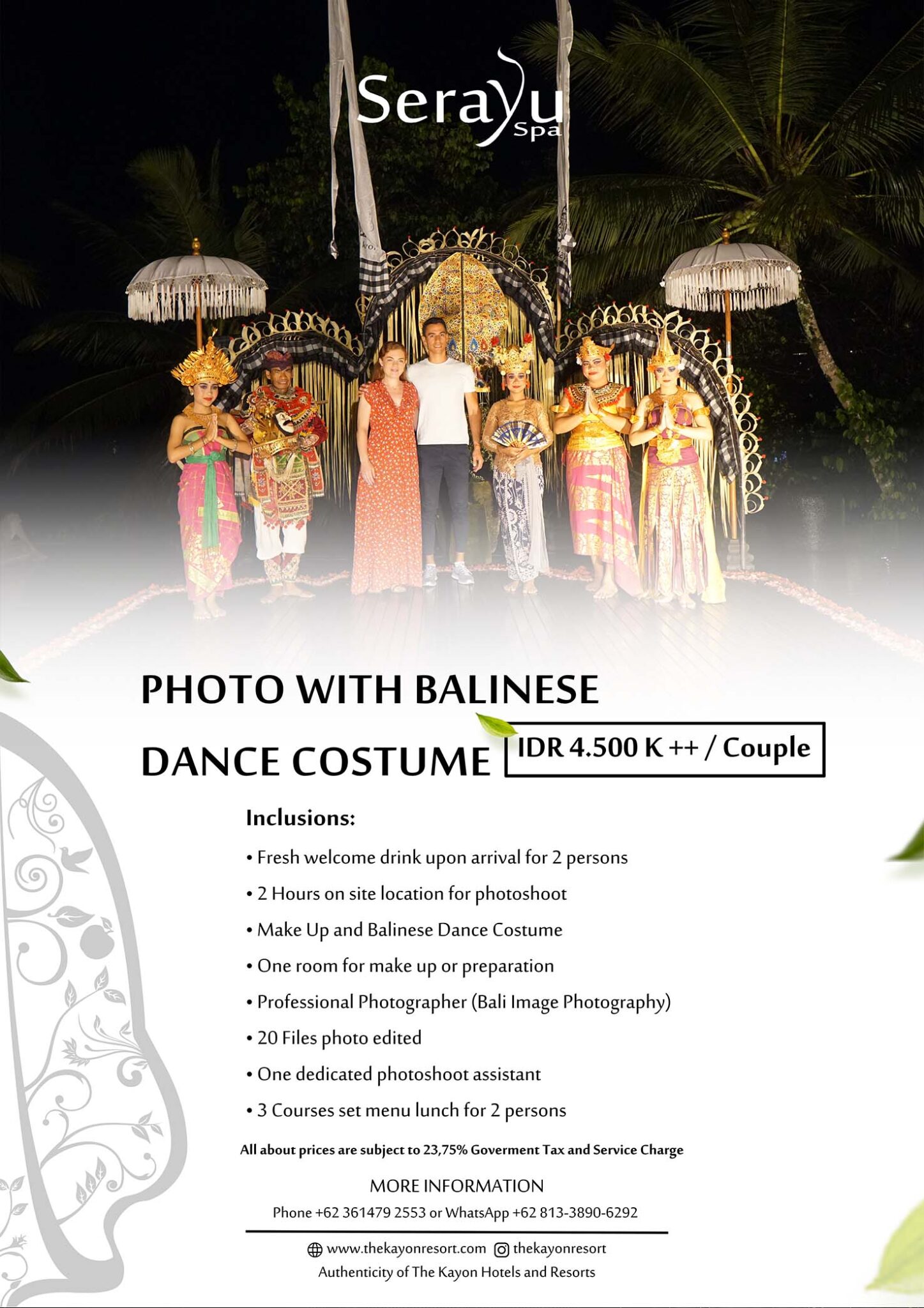 Serayu Spa Menu - The Kayon Resort Ubud - Truly Ubud Resort