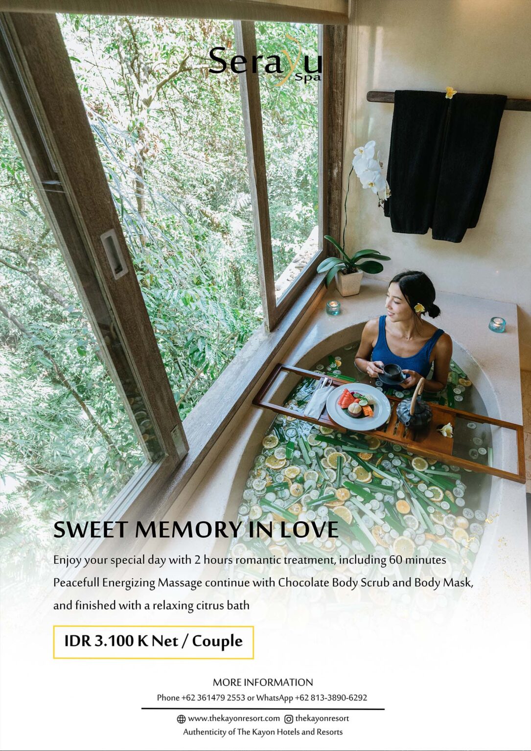 Serayu Spa Menu - The Kayon Resort Ubud - Truly Ubud Resort